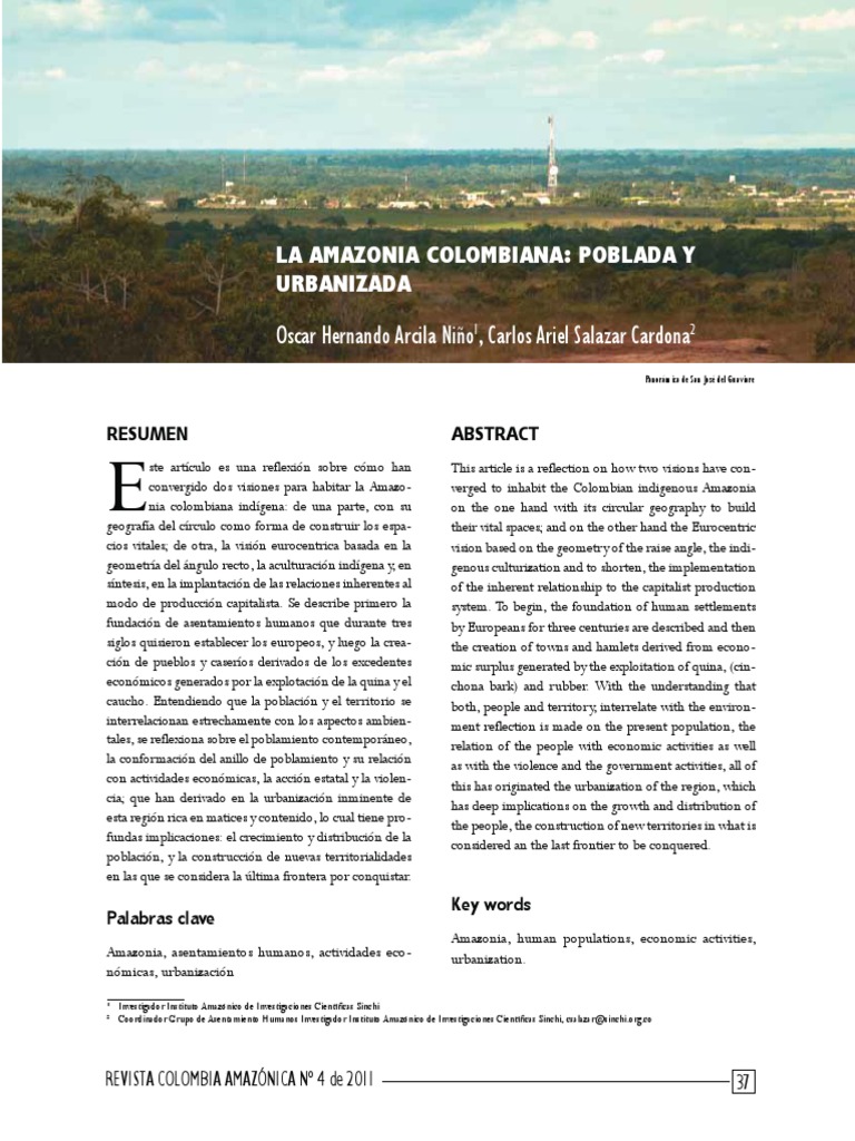 Urbanización y poblamiento en la Amazonía | PDF | Selva amazónica ...