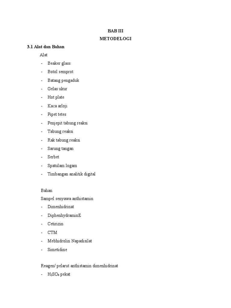 Bab Iii & Iv Kimia Farmasi Antihistamin Kel.3 | PDF
