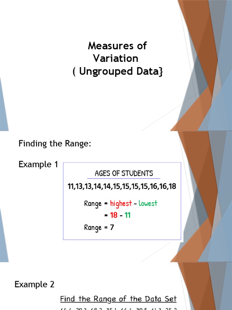 Measures of Variability (Ungrouped Data) | PDF