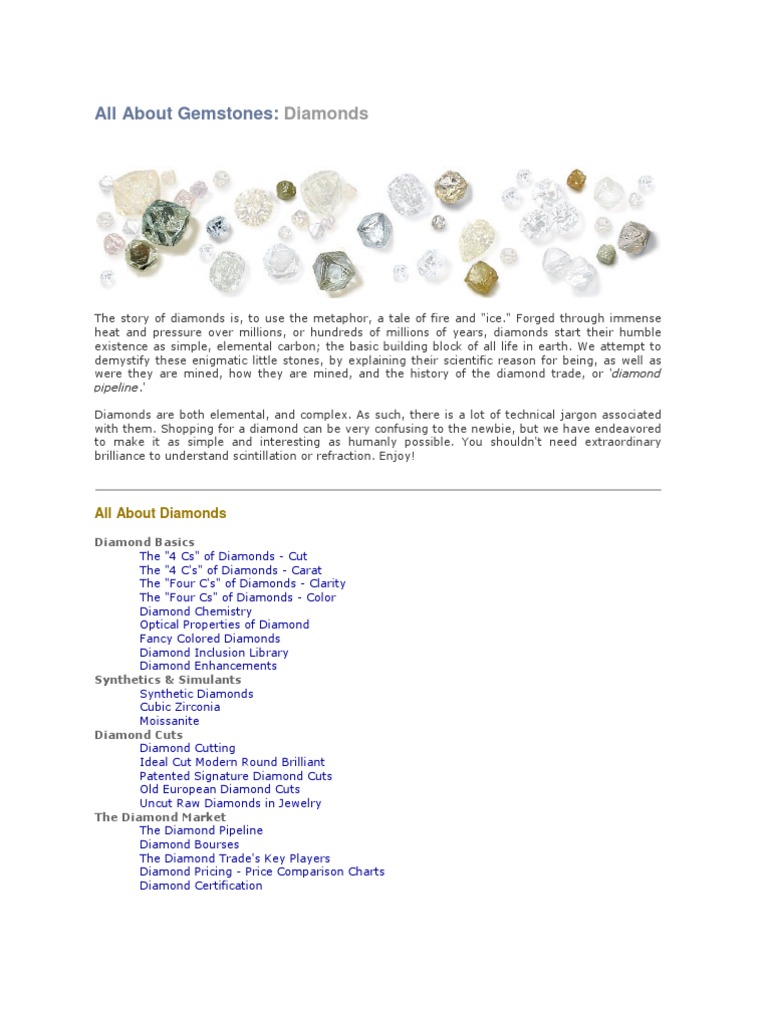 All About Diamonds | PDF | Diamond | Mineralogy