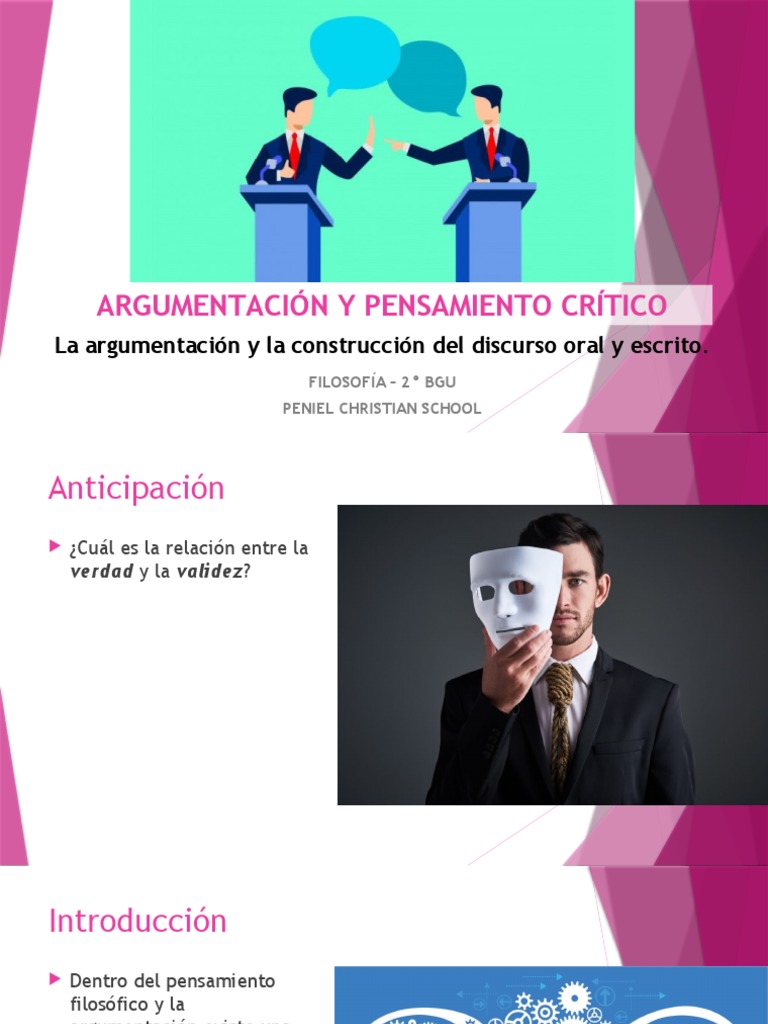 Argumentación y Pensamiento Crítico - Filosofía 2 BGU | PDF | Verdad ...