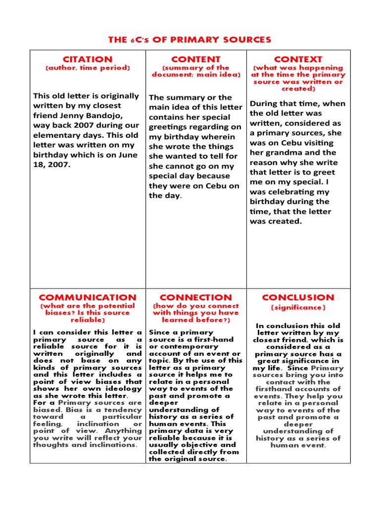 The 6c's | PDF | Primary Sources | Bias