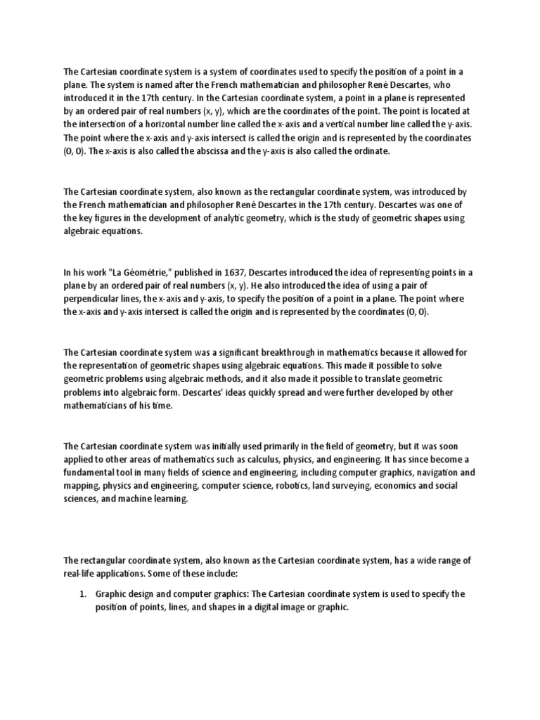 Cartesian Pdf Cartesian Coordinate System Mathematics