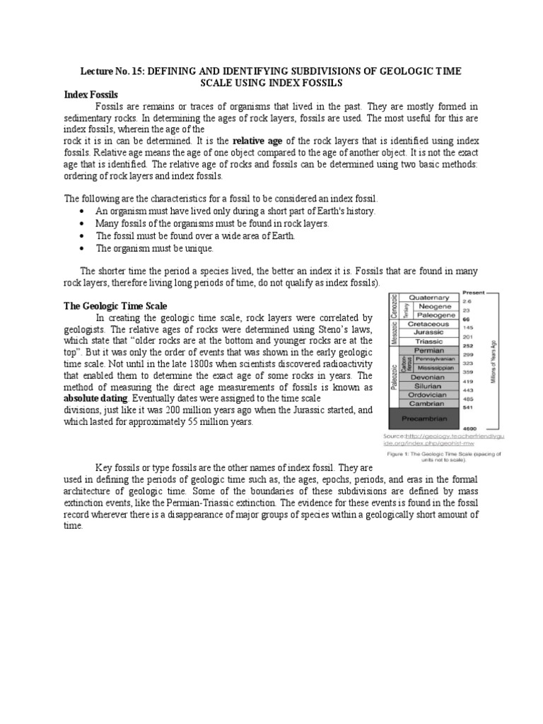 Index Fossils & Geologic Time Scale | PDF | Geologic Time Scale | Geology
