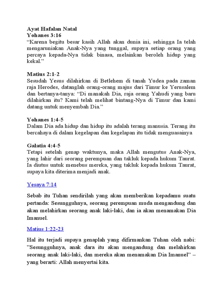 Ayat Hafalan Natal | PDF