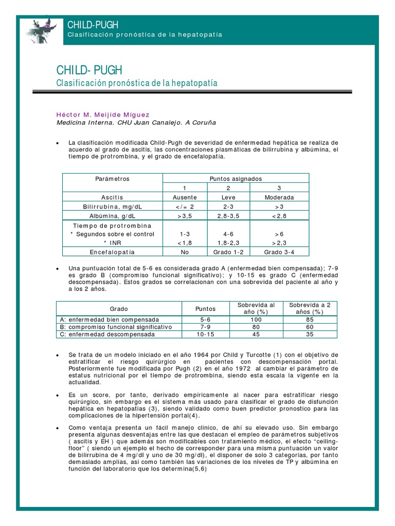 Child Pugh | PDF | Hígado | Enfermedades y trastornos