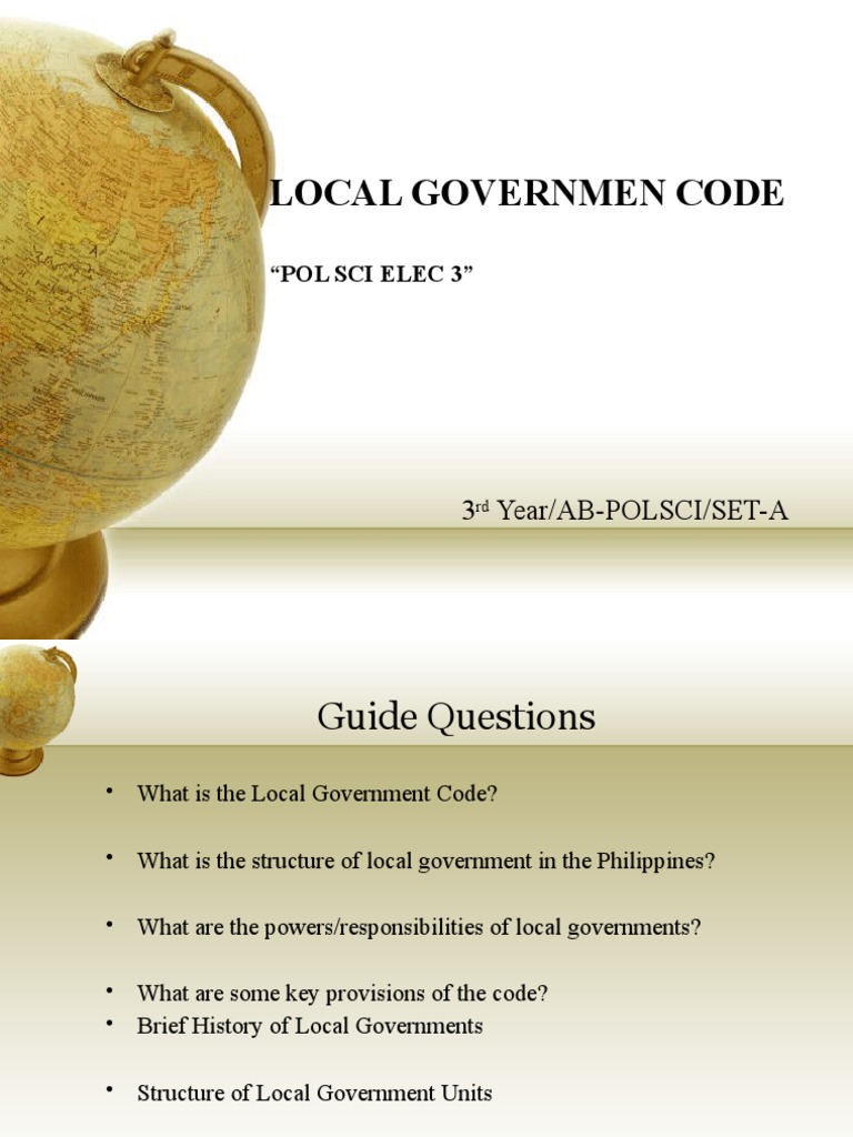 Local Government Code | PDF | Government | Governance