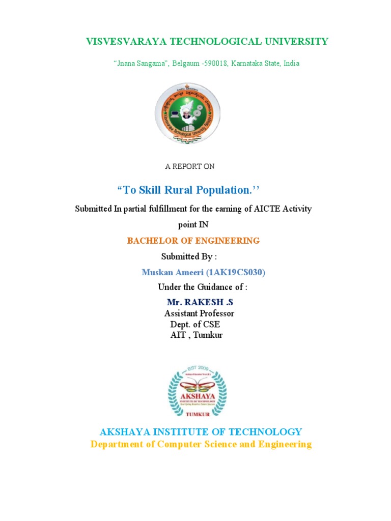 Rural Skill Development Report | PDF | Computers | Technology & Engineering