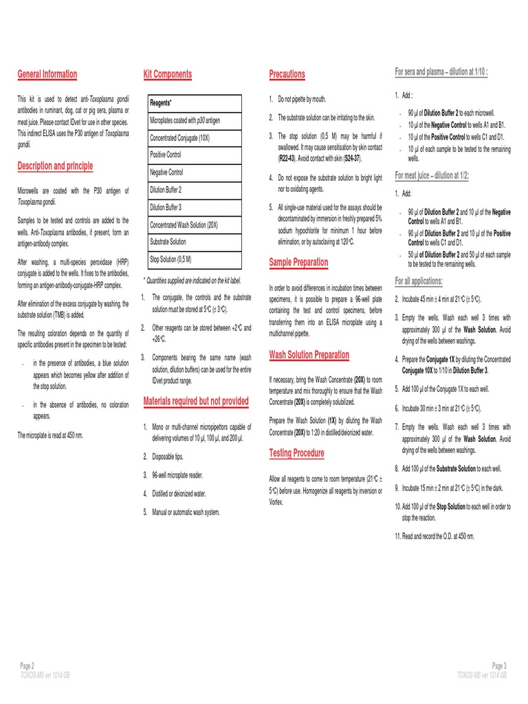 Insert TOXOS-MS - Ver 1014 - GB Doc5203 | PDF | Elisa | Physical Sciences