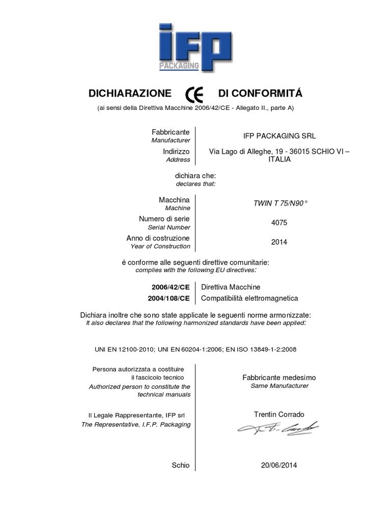 Dichiarazione Ce Mn 00841 Pdf