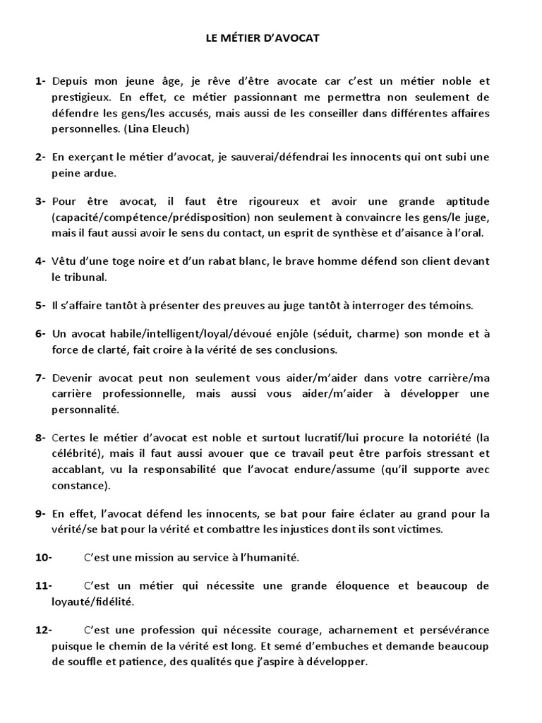 Metier Avocat | PDF | Droit