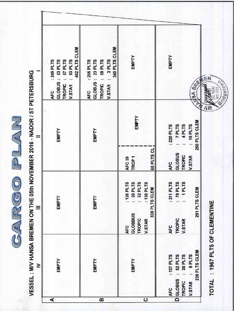 Cargo Plan | PDF