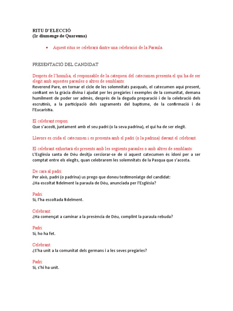 Ritu D'elecció | PDF