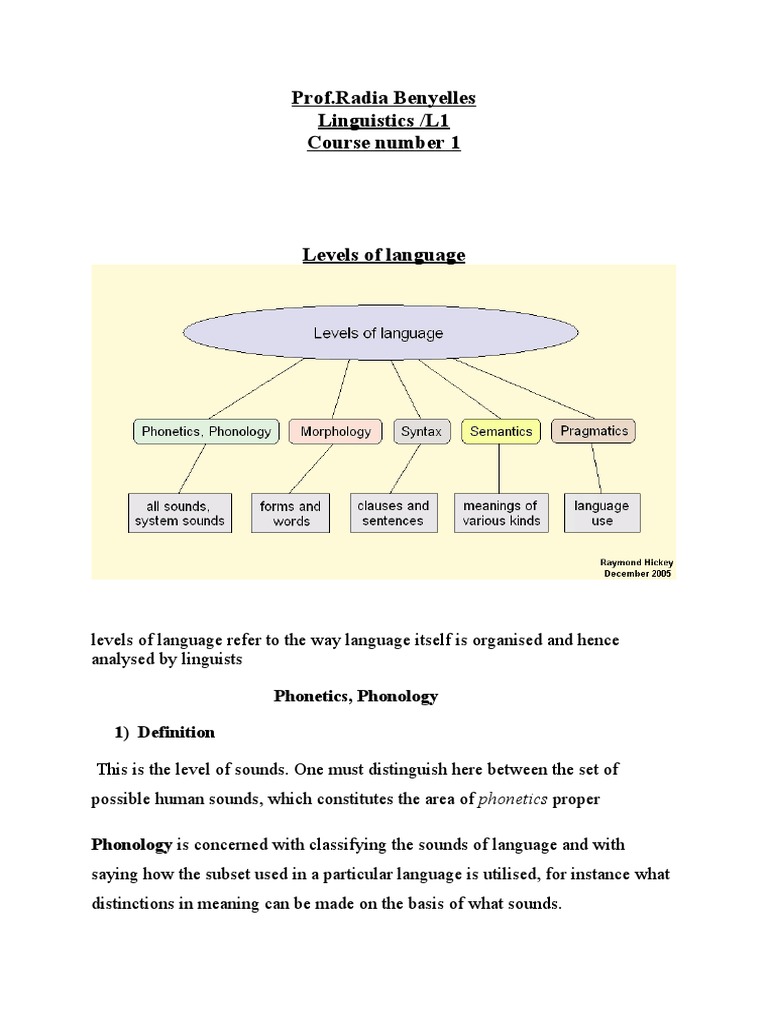 Linguistics L1 | PDF