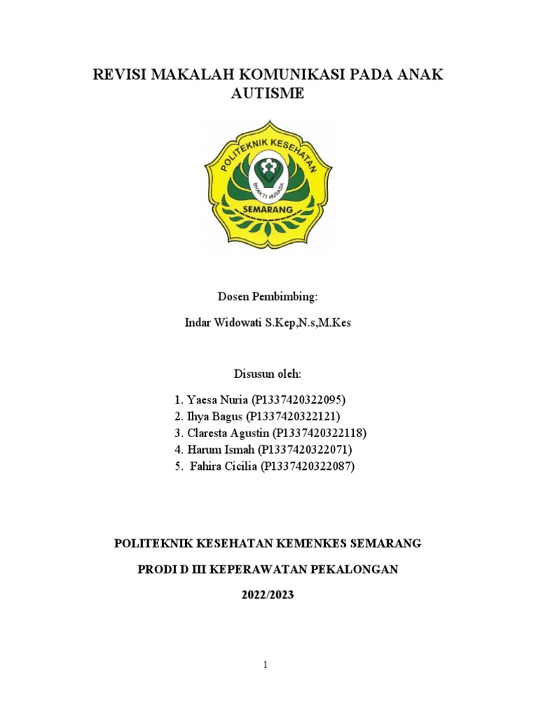 Memahami Perintah untuk Anak Autis | PDF