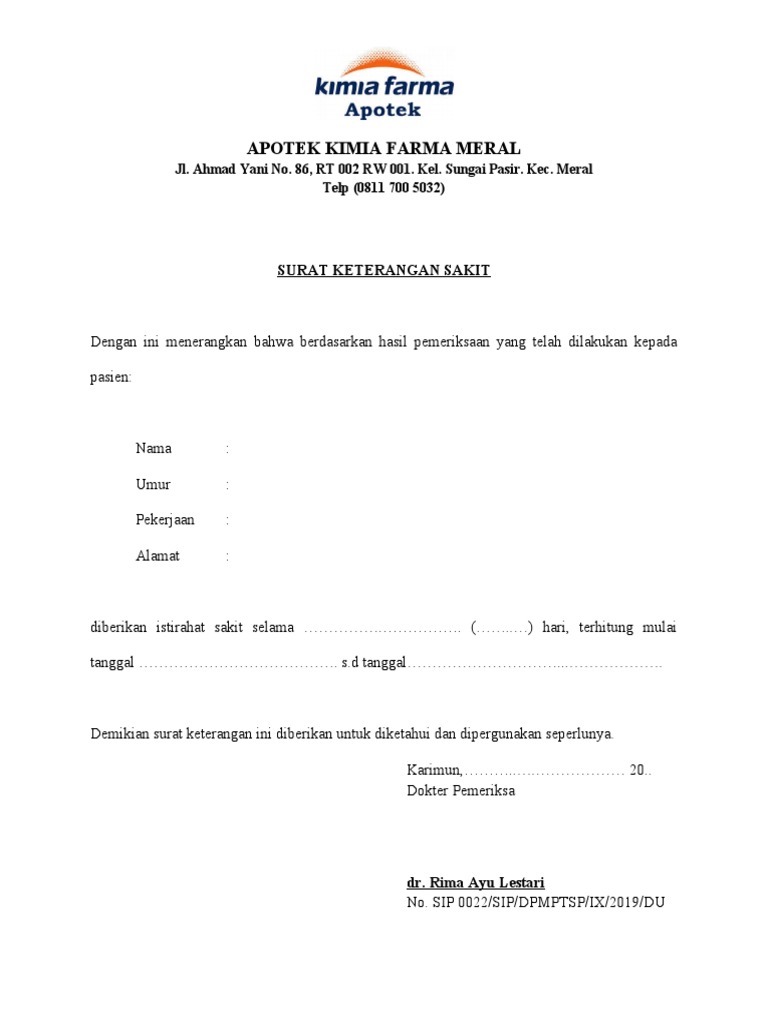 Surat Sehat Revisi | PDF