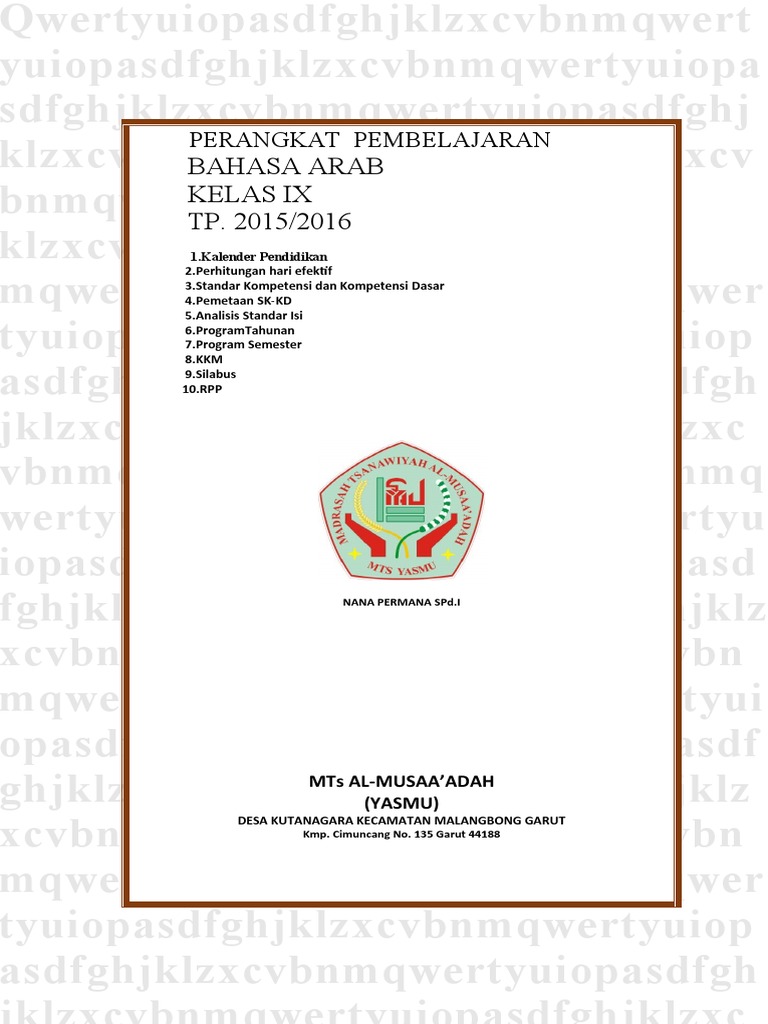 Cover Perangkat Pembelajaran | PDF
