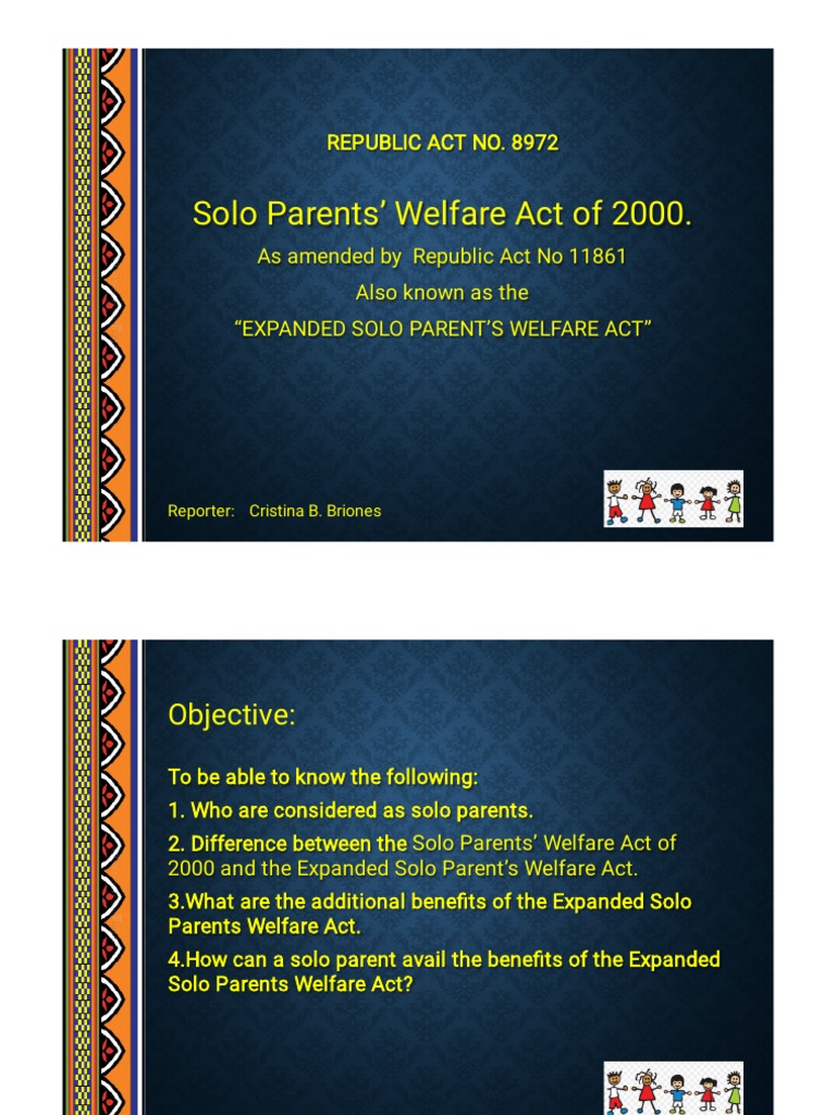 Solo Parent Act Ra 8972 | PDF | Marriage | Welfare