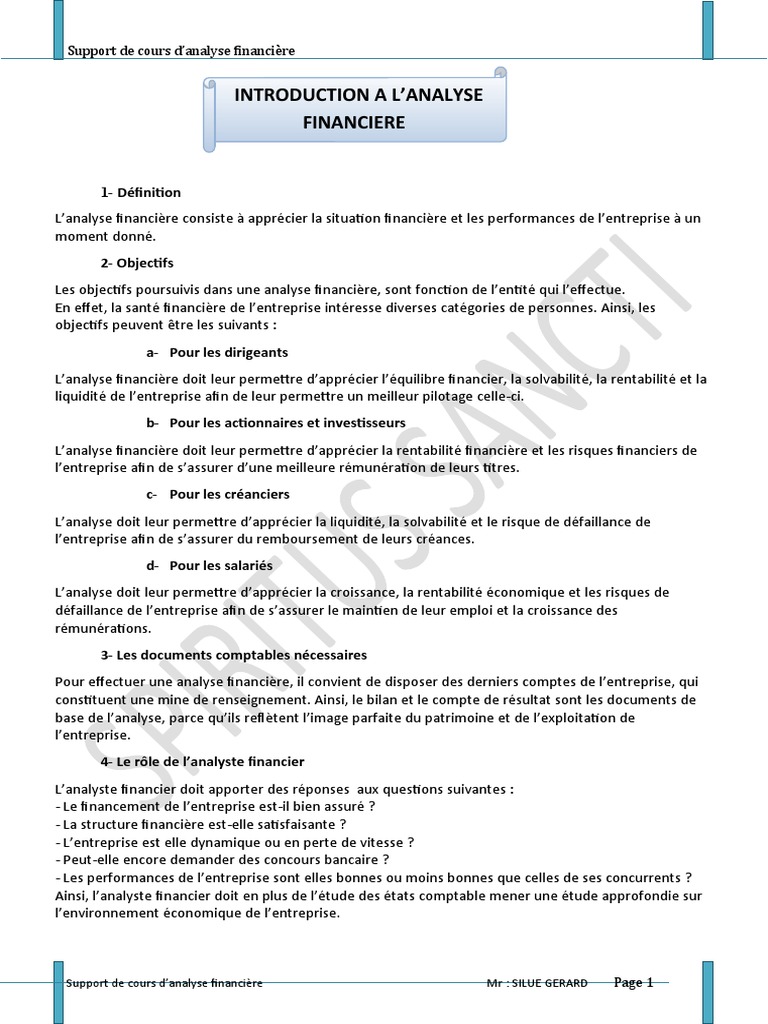 ANALYSE FINANCIERE R - BTS | PDF | Capitaux propres | Bilan comptable