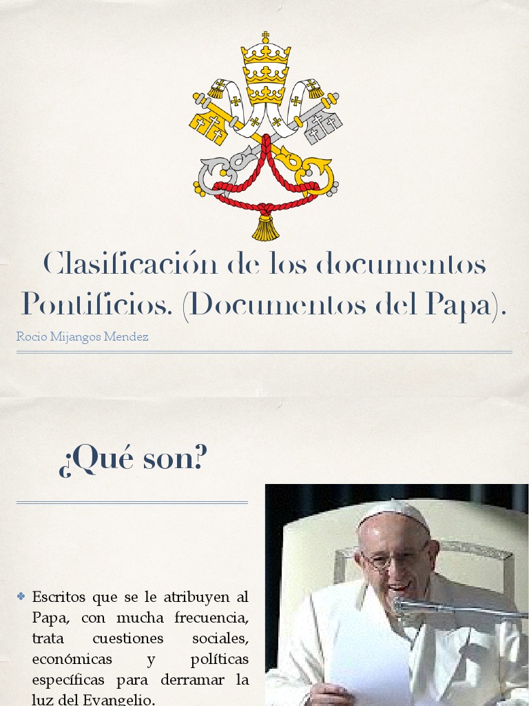 Clasificación y tipos de documentos pontificios: una guía introductoria | PDF | Papa | Iglesia ...