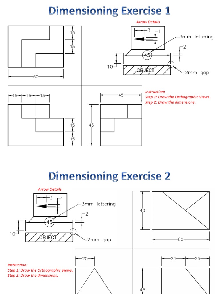 Dimensioning Exercise - Choose 2 Figures As Assignment | PDF