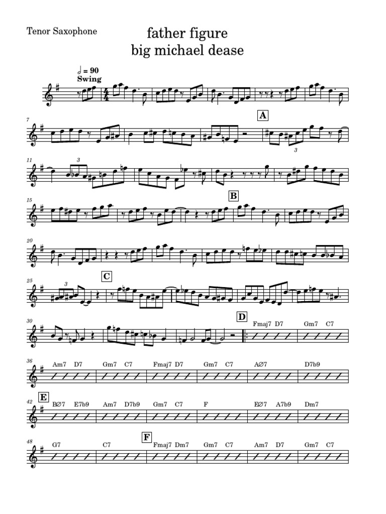 Tenor Sax Chart for "Father Figure" | PDF | Jazz | American Styles Of Music