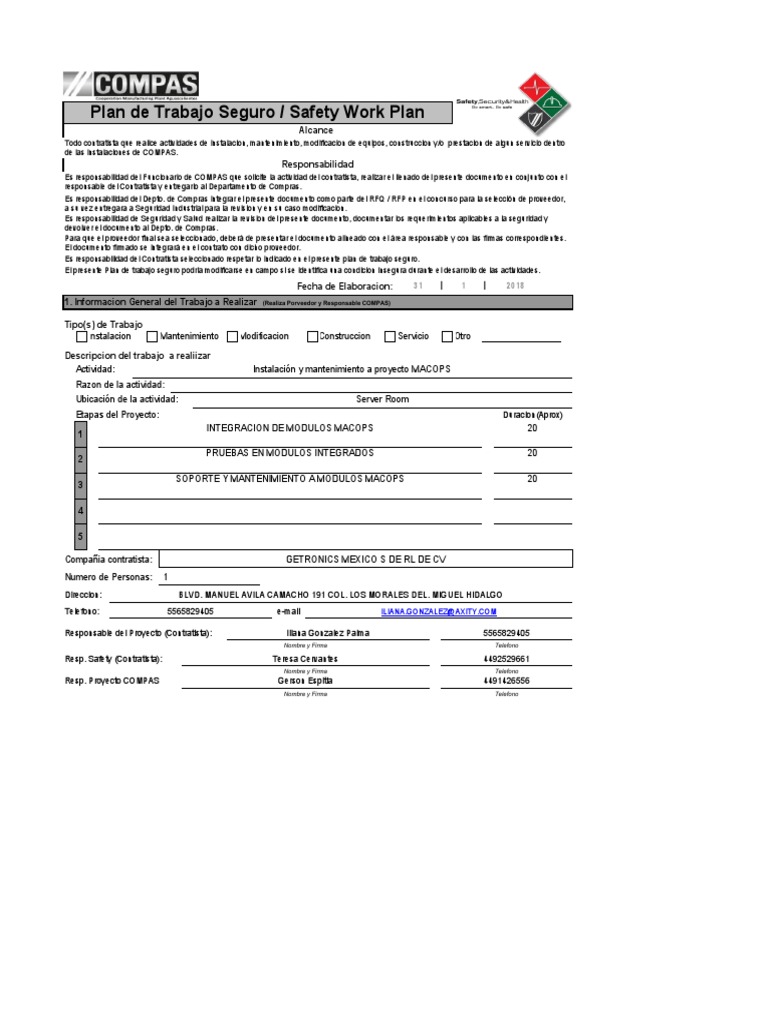 Anexo A-1 Plan de Trabajo Seguro - S&M2018 | PDF | Naturaleza