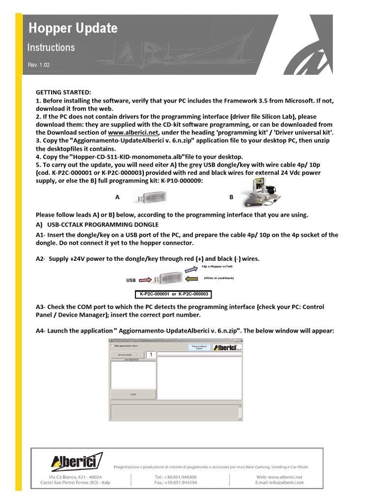 Instruction ENG Hopper Update | PDF | Usb | Personal Computers