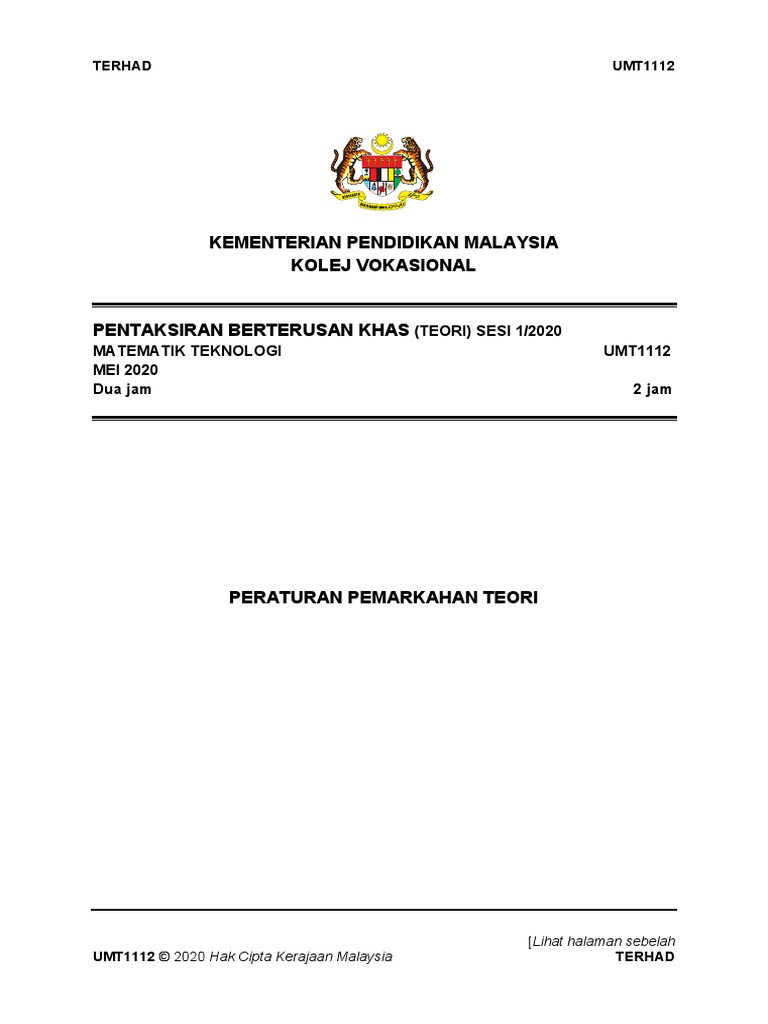 Umt 1112 (Pp-Teori) 2020 | PDF
