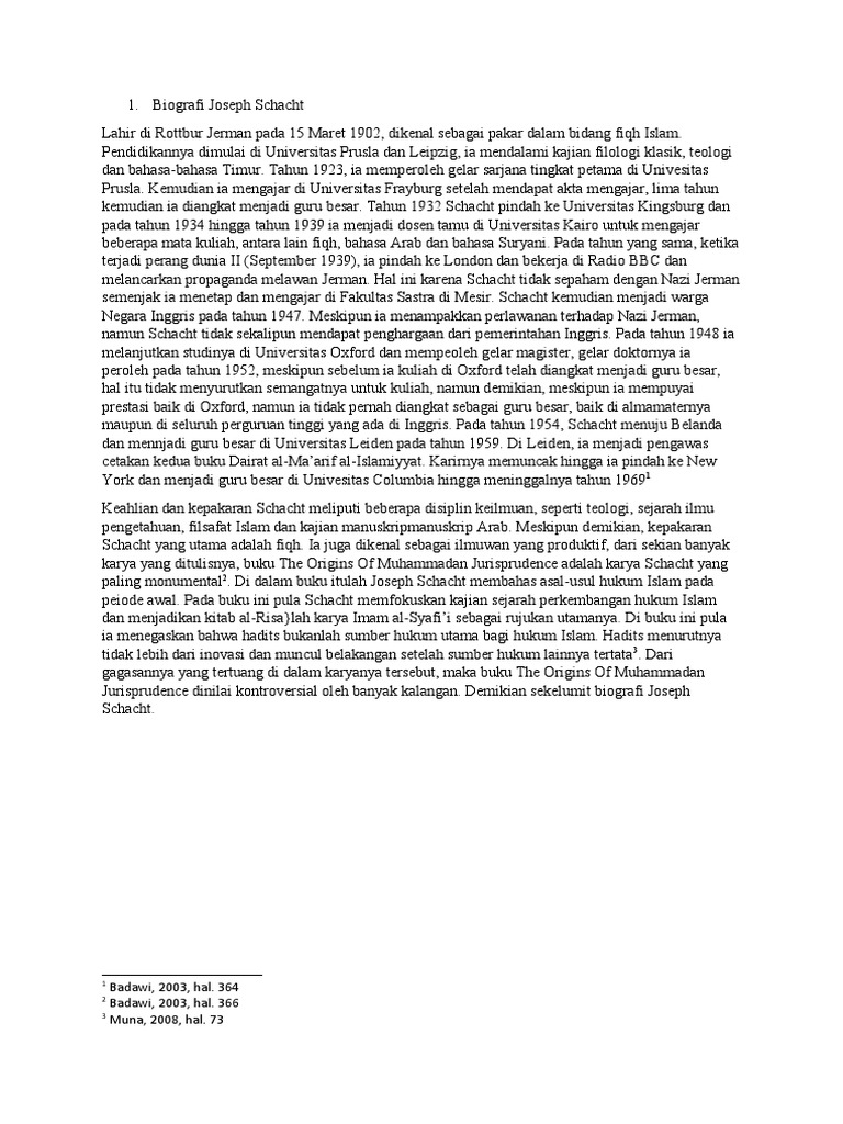 Biografi Joseph Schacht | PDF Biografi Joseph Schacht | PDF