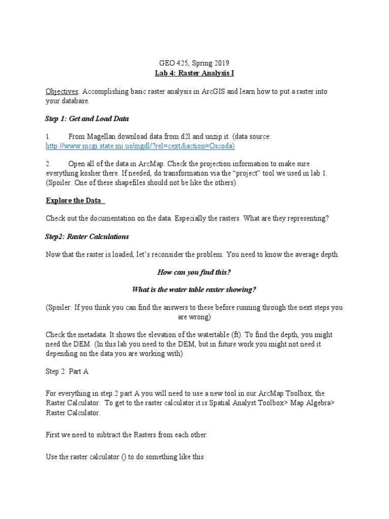 Labs_04_RasterI_Instructions | PDF | Computer Science | Earth Sciences