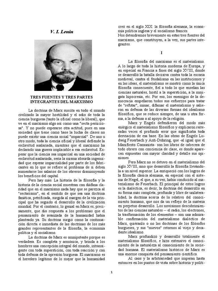 V.I.LENIN.-Tres Fuentes y Tres Partes | PDF | marxismo | Karl Marx