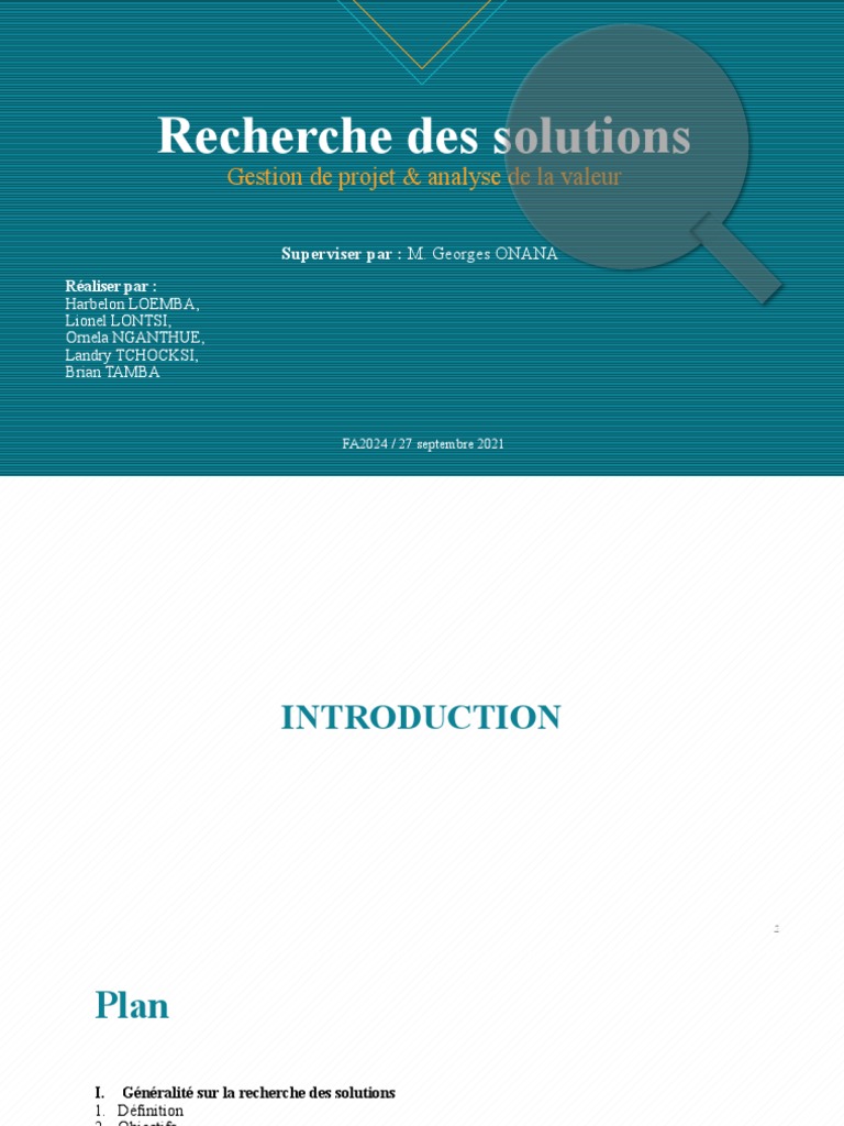 Recherche Des Solutions | PDF | Réflexion | Créativité
