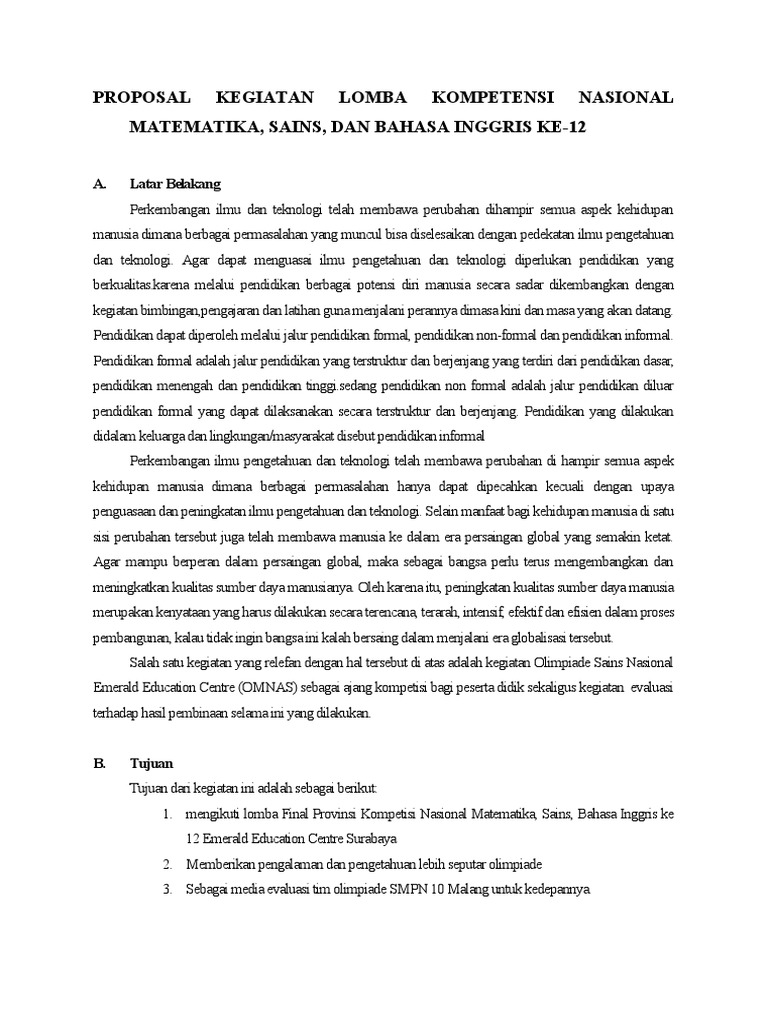 Proposal Olimpiade FX | PDF