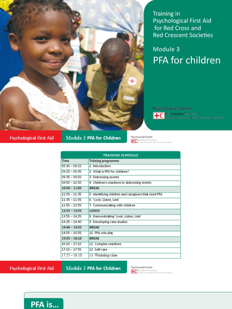 PFA Training Module 3 | PDF | Caregiver | Risk