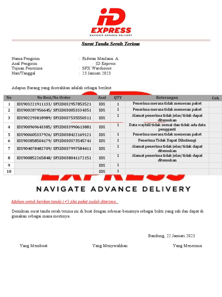 Form RETUR SPX | PDF