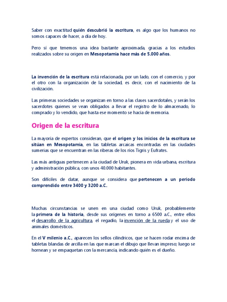 La Escritura | PDF | Alfabeto | Escritura