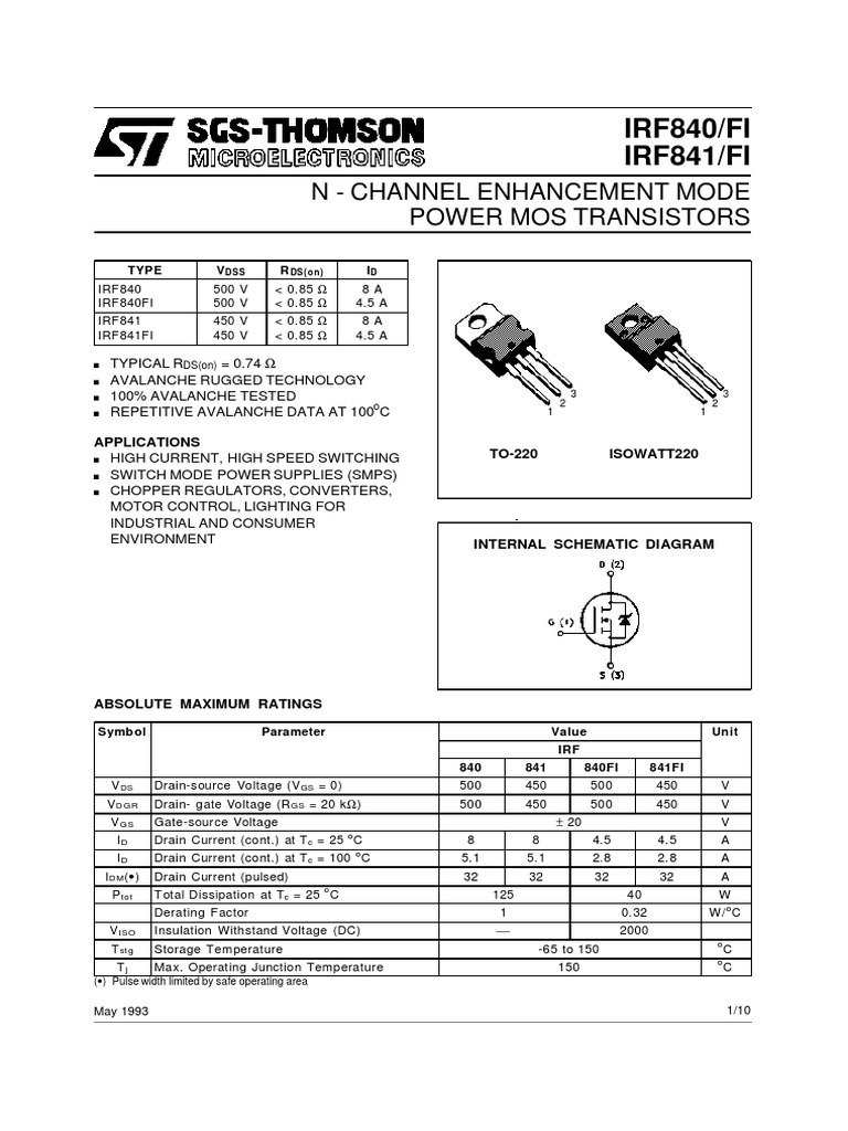 Power MOSFET Specs for Engineers | PDF | Field Effect Transistor ...