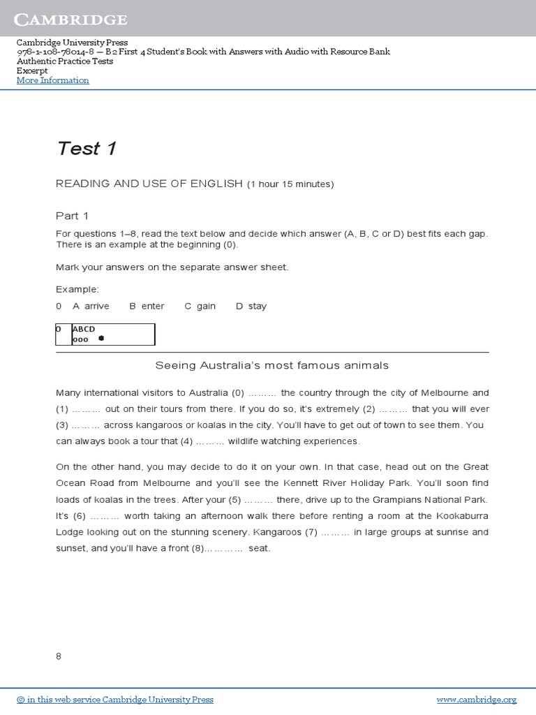 Use of English and Reading Exam Practice HW Key | PDF | Mass Media | Books