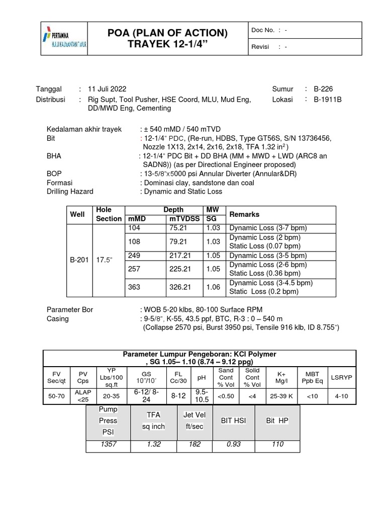 POA - B-1911B - Trayek 12.25.R Inch | PDF | Metrology