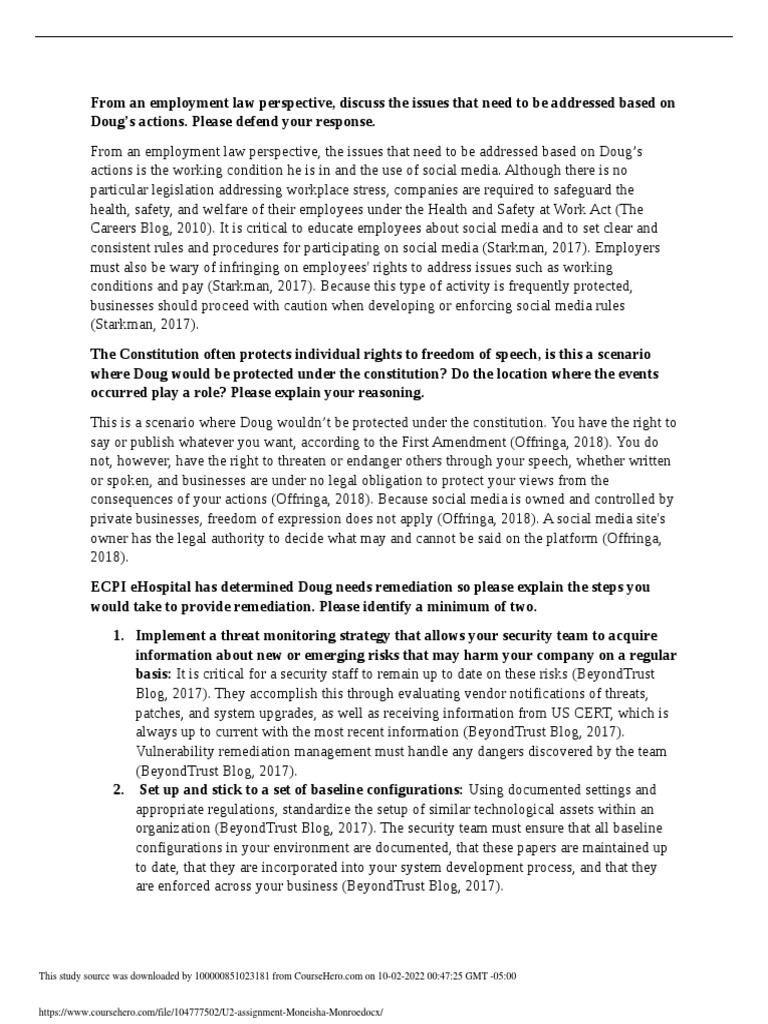 U2 Assignment Moneisha Monroe | PDF | Security | Computer Security