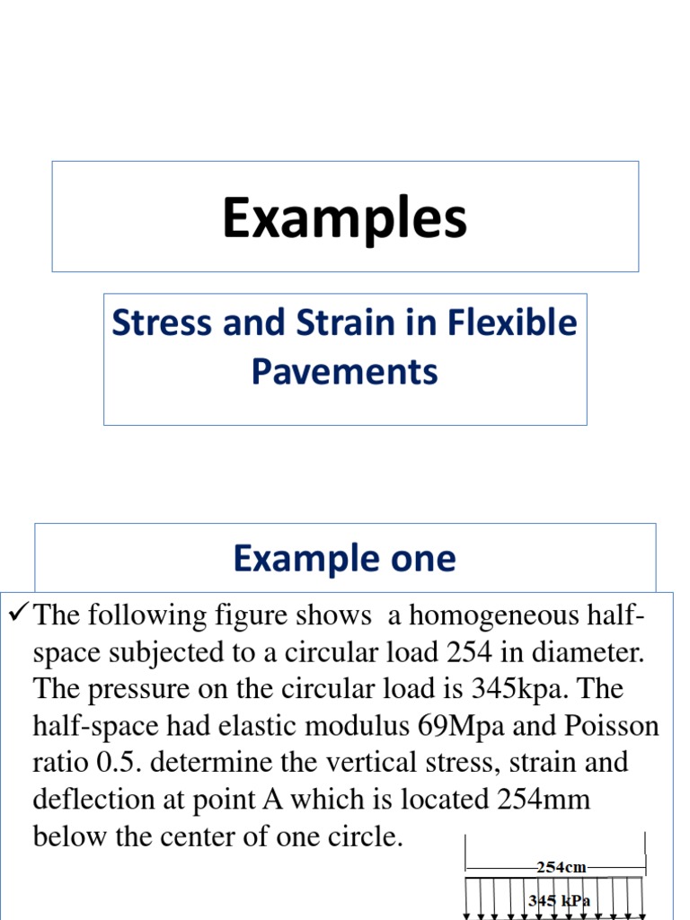 Examples: Stress and Strain in Flexible Pavements | PDF | Young's ...