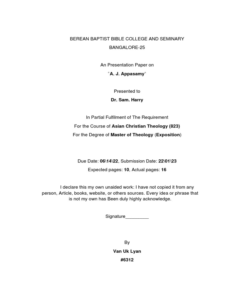 A. J. Appasamy | PDF | Religious Belief And Doctrine | Theology