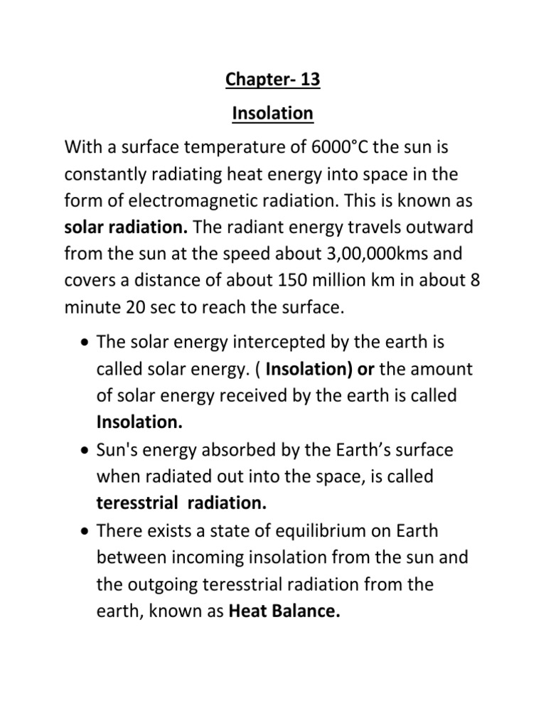 Chap13 Insolation | PDF | Atmosphere Of Earth | Sun
