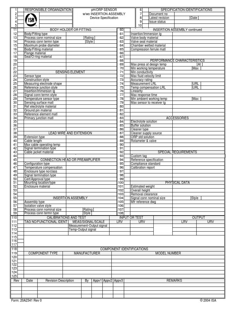 PH - Orp - Sensor - Insertion Assembly | PDF | Sensor | Ph