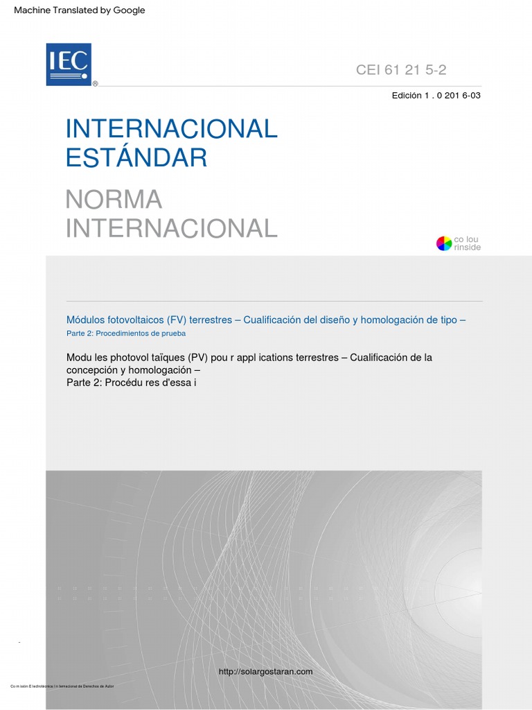 iec-61215-2-2016pdf | PDF | Comisión Electrotécnica Internacional ...