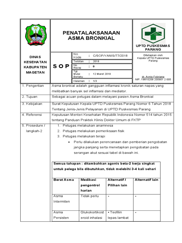 Sop Asma Bronkial | PDF