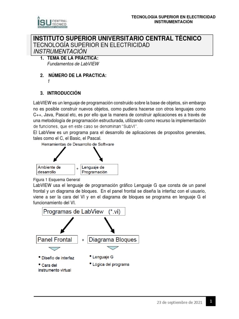 Práctica - de - Laboratorio 1 - Labview | PDF | Lenguaje de programación | Programa de computadora