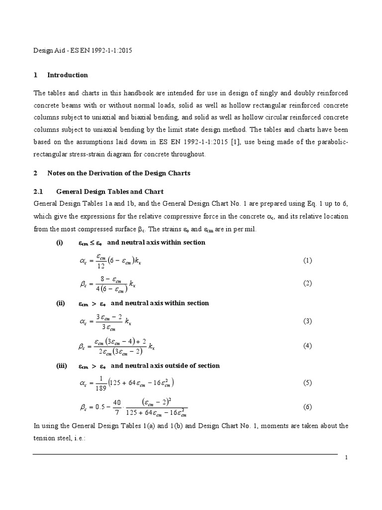 Concrete Beam and Column Design Aid | PDF | Bending | Column