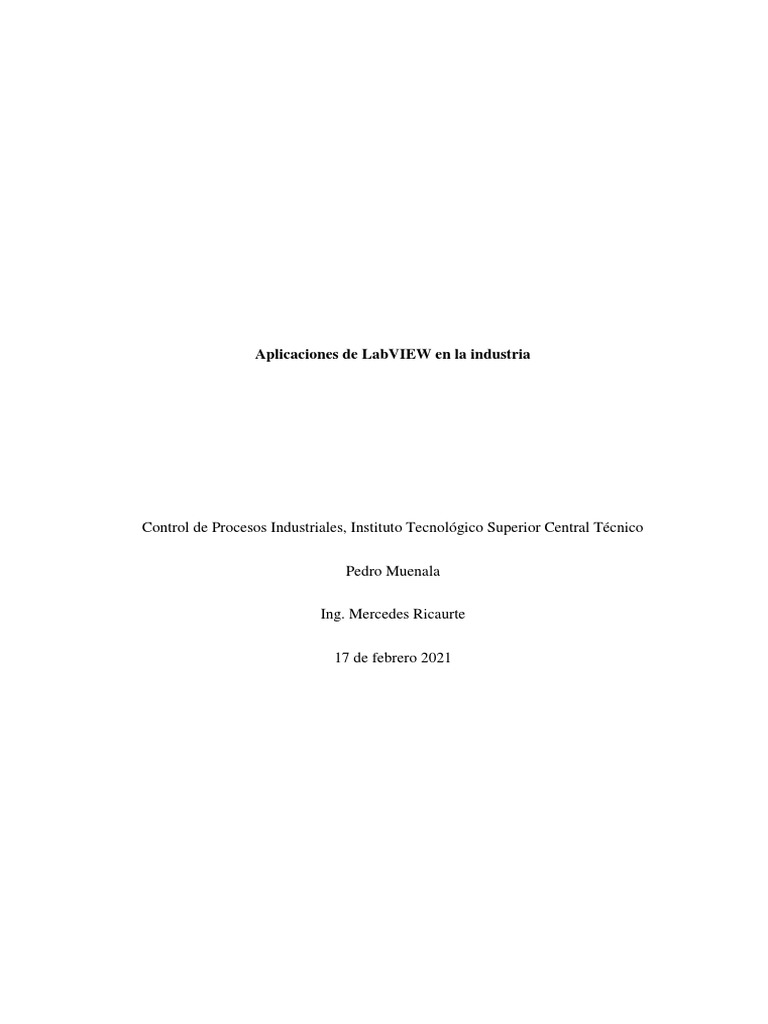 Aplicaciones de LabVIEW en Industria | PDF | Interfaces gráficas de ...